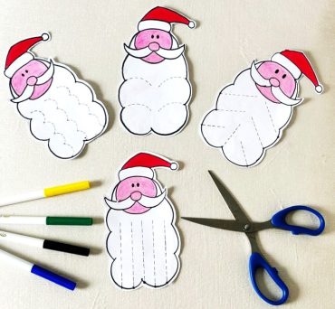 Free Santa’s beard Cutting Activities for Kids - KidsTut