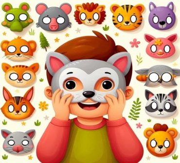 Free Cute Animal Face Mask Templates for kids - KidsTut