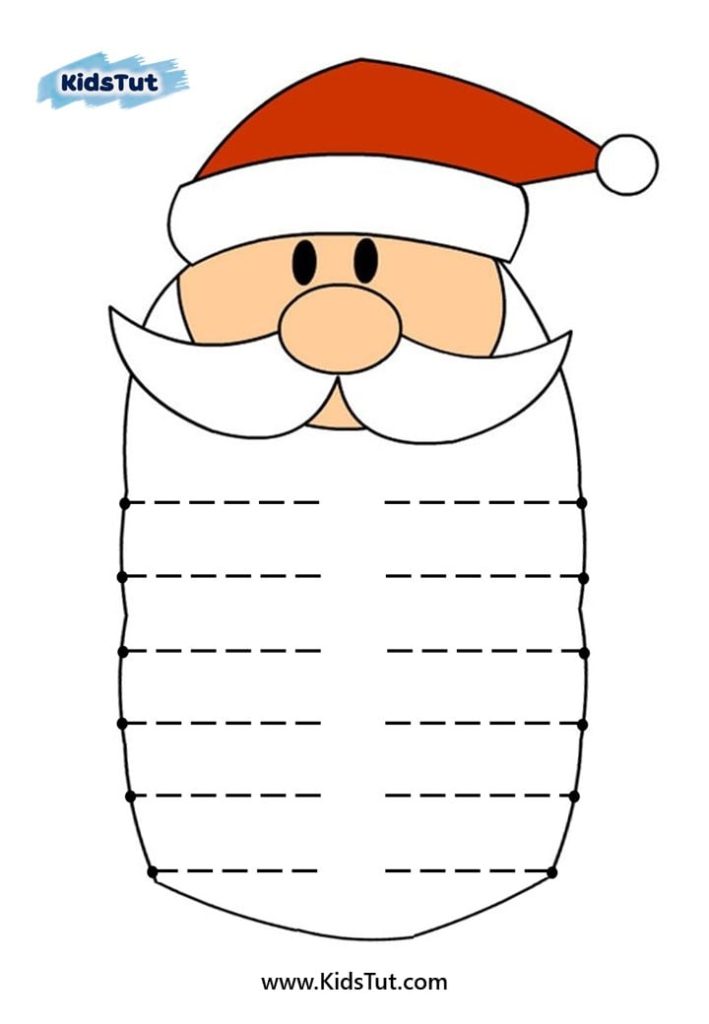Free Santa’s beard Cutting Activities for Kids - KidsTut