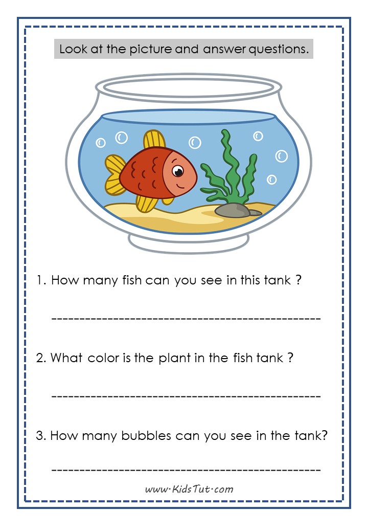 Look at the picture and answer worksheets - KidsTut