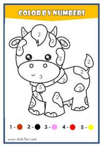 Color by numbers (1-5) worksheets for kids - KidsTut