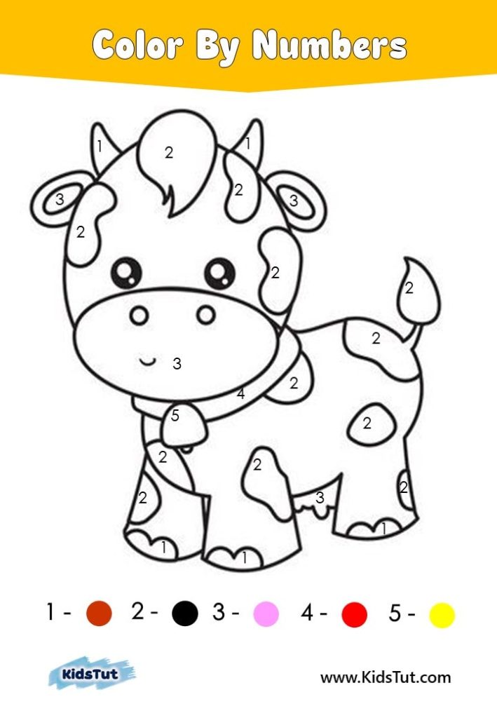 Cute and Easy Color-by-Numbers Sheets for kids - KidsTut