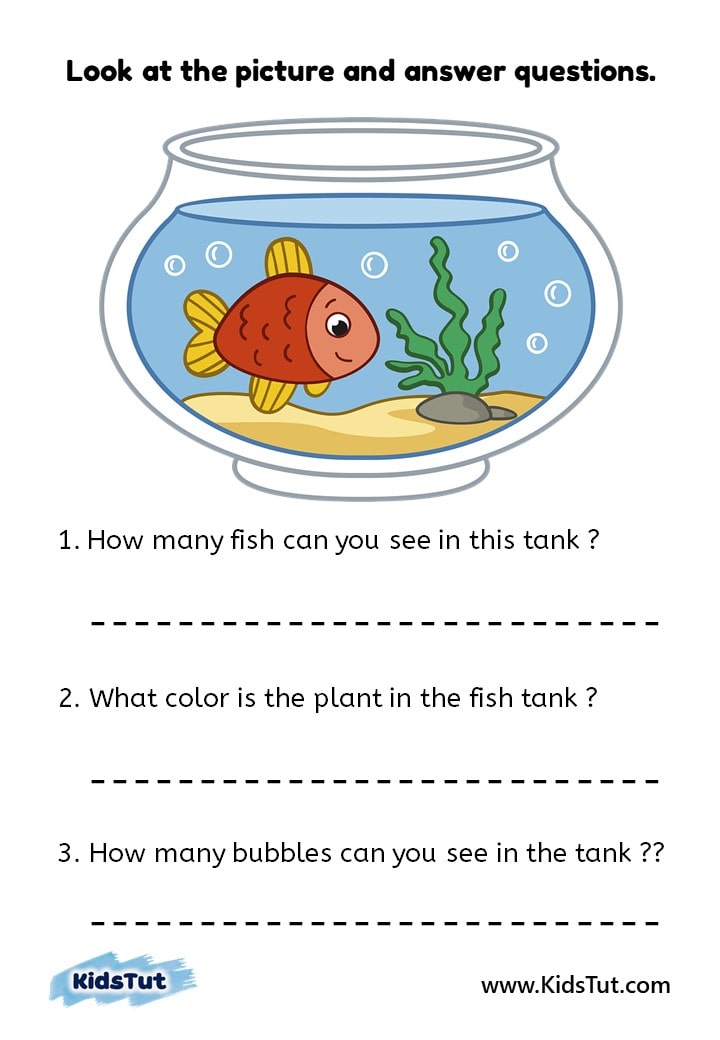 Easy Look at the picture and answer worksheets - KidsTut