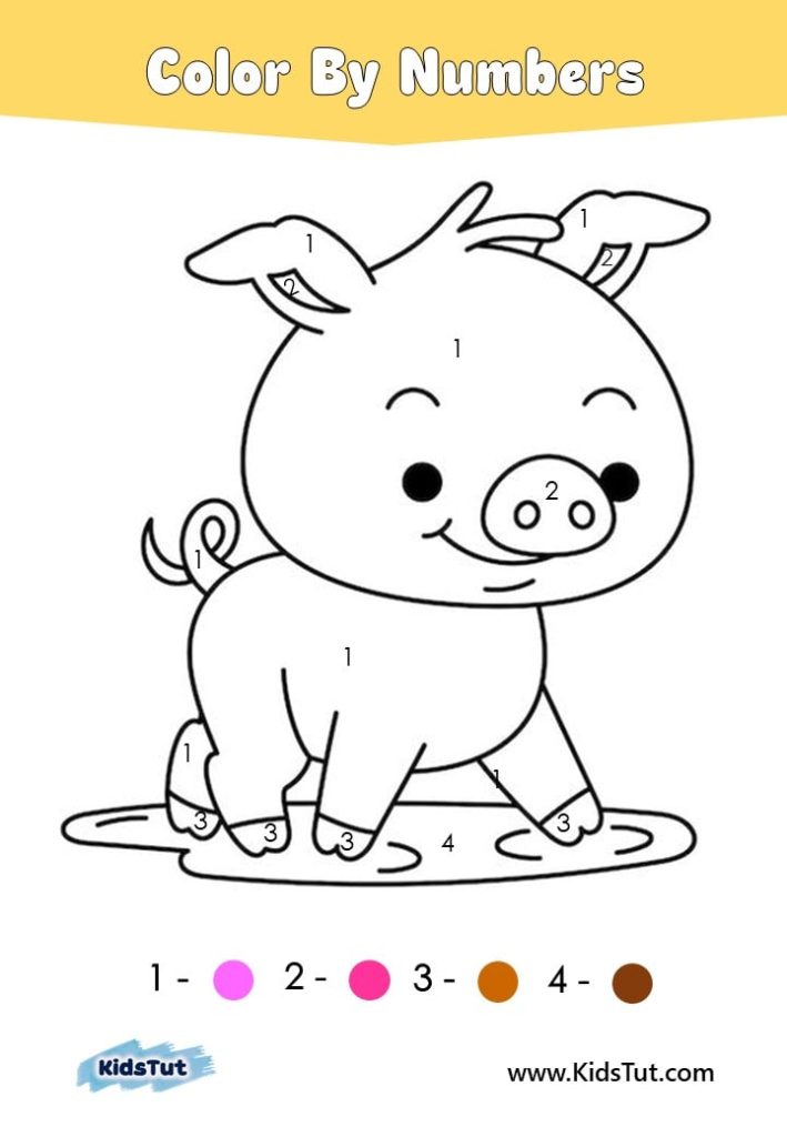 Cute and Easy Color-by-Numbers Sheets for kids - KidsTut