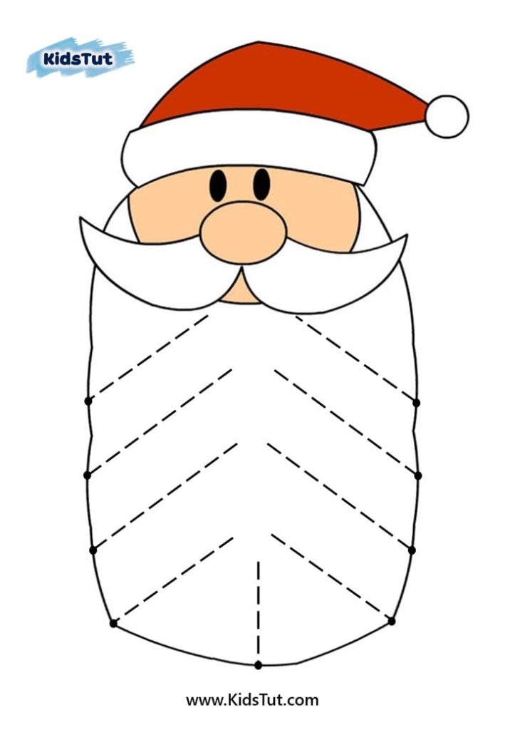 Free Santa’s beard Cutting Activities for Kids - KidsTut