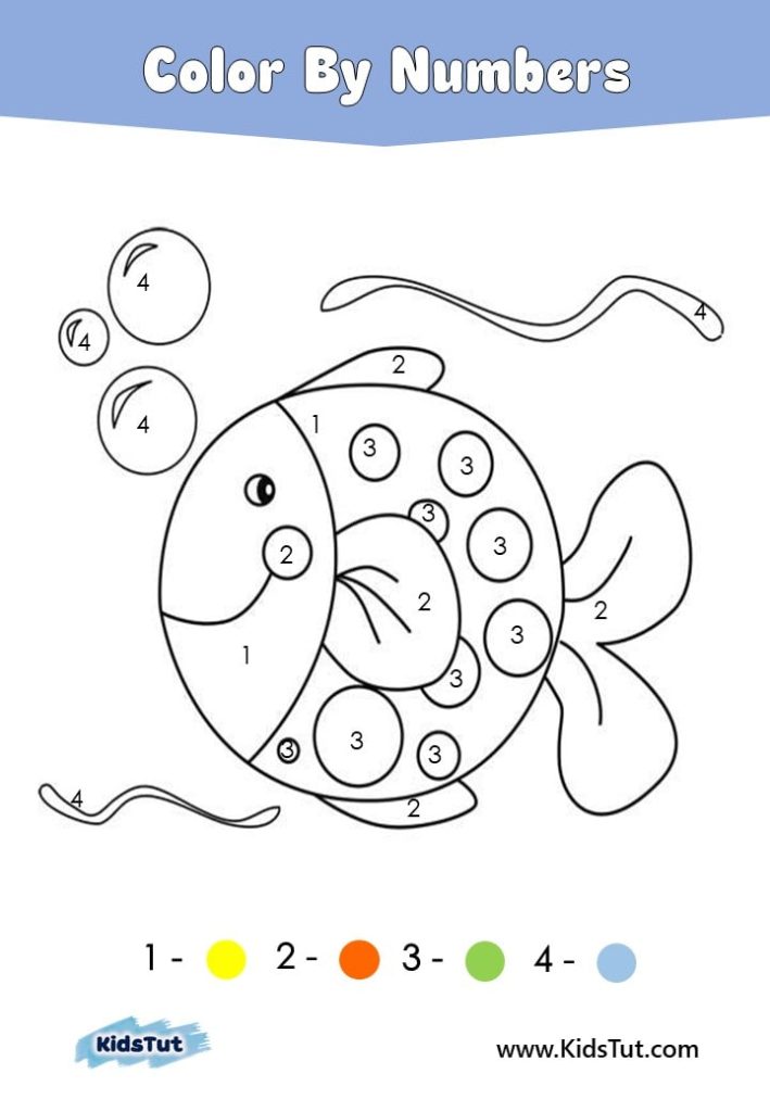 Cute and Easy Color-by-Numbers Sheets for kids - KidsTut