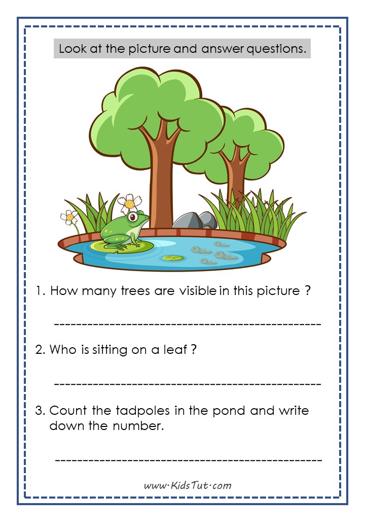 Look at the picture and answer worksheets - KidsTut