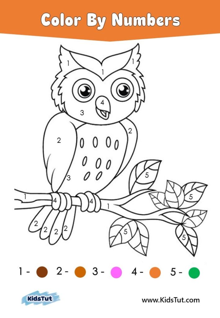 Cute and Easy Color-by-Numbers Sheets for kids - KidsTut