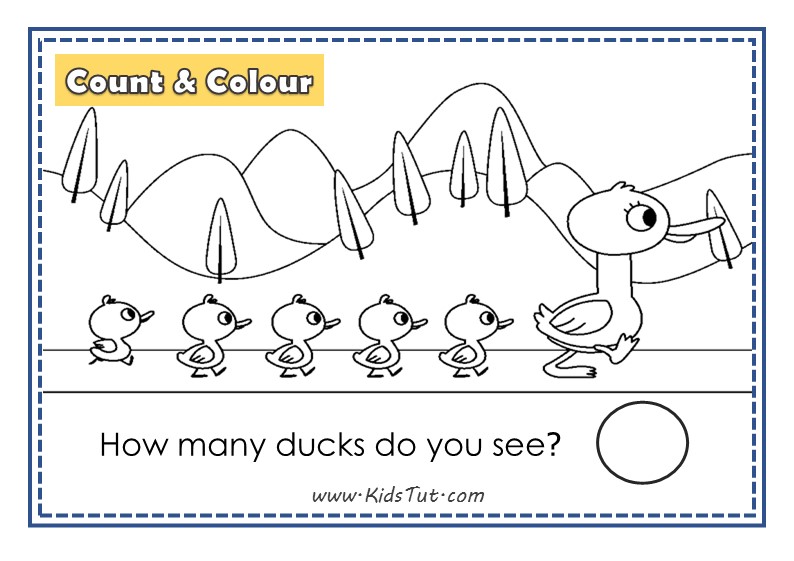 Counting with coloring fun worksheets for kids - KidsTut