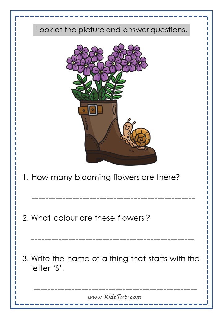 Look at the picture and answer worksheets - KidsTut