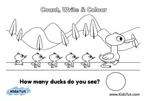 New Count, write and color worksheets for kids - KidsTut