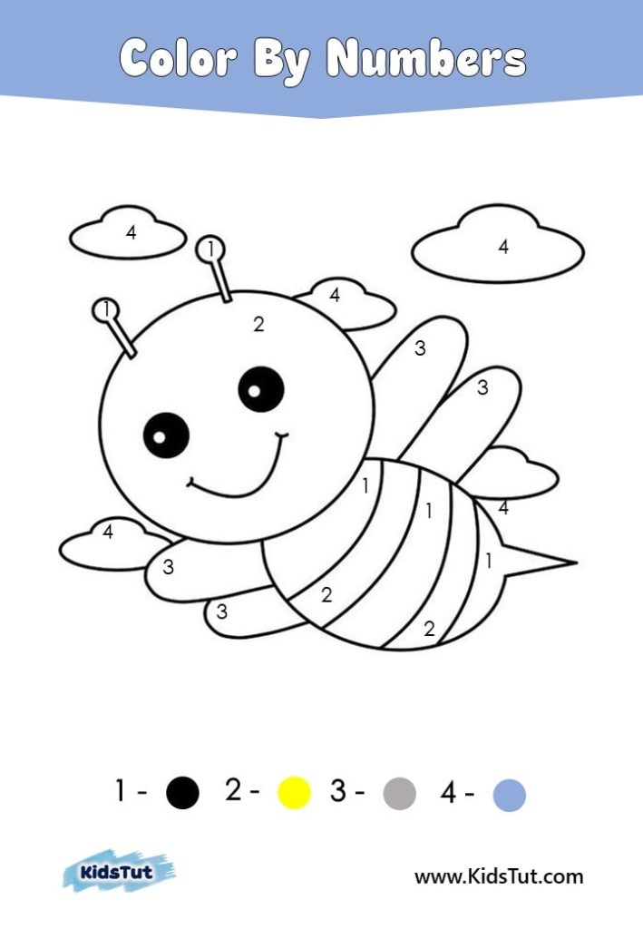 Cute and Easy Color-by-Numbers Sheets for kids - KidsTut