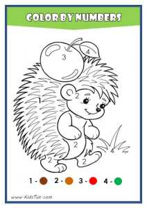 Color by numbers (1-5) worksheets for kids - KidsTut
