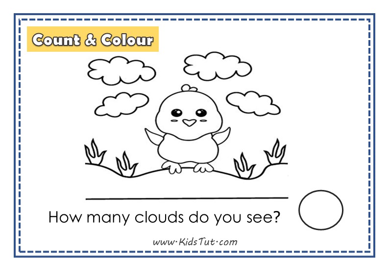 Counting with coloring fun worksheets for kids - KidsTut