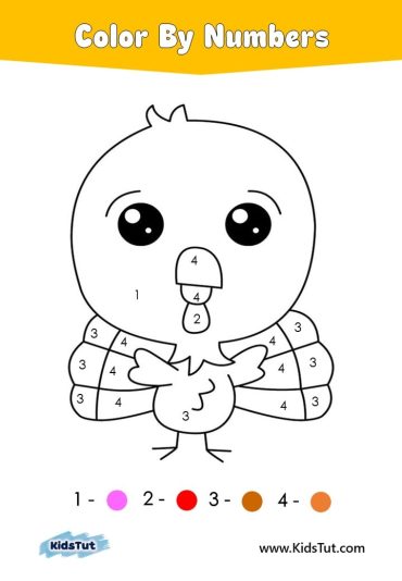 Cute and Easy Color-by-Numbers Sheets for kids - KidsTut