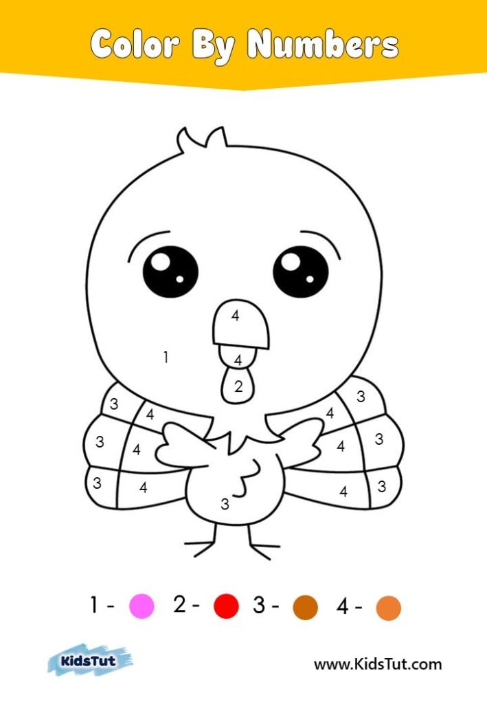 Cute and Easy Color-by-Numbers Sheets for kids - KidsTut