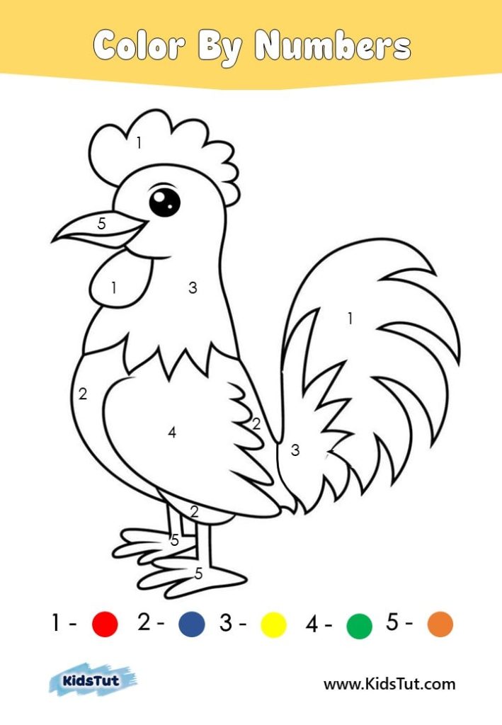 Cute and Easy Color-by-Numbers Sheets for kids - KidsTut