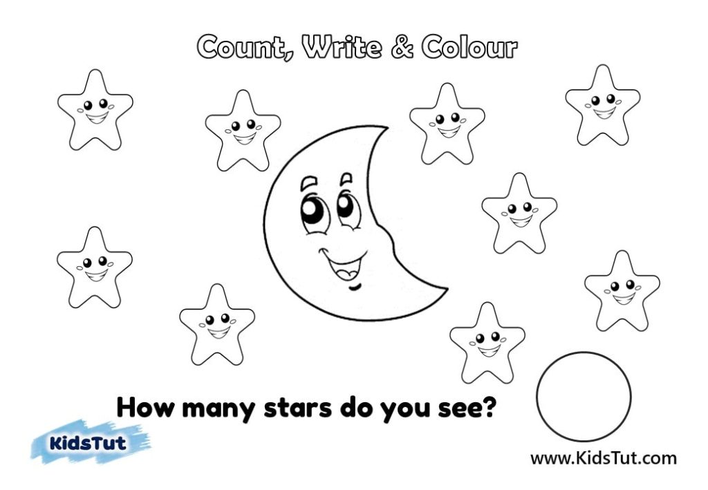 New Count, write and color worksheets for kids - KidsTut