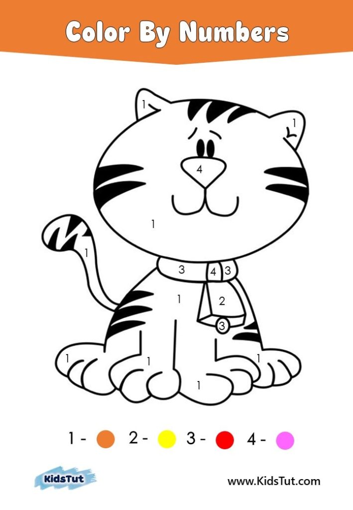 Cute and Easy Color-by-Numbers Sheets for kids - KidsTut