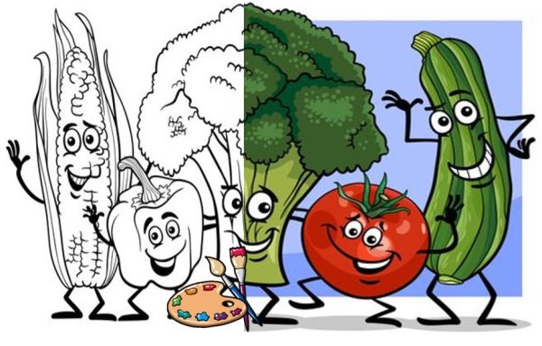 Free Printable Vegetable coloring pages for kids - KidsTut