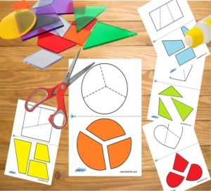 Free Cut and Paste 2D shapes activity for kids - KidsTut