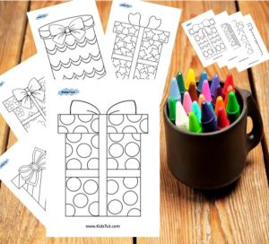 Free and Easy Gift box coloring pages for kids - KidsTut