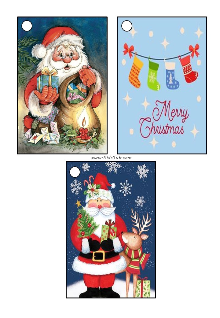 Cute printable Christmas Gift tags for kids - KidsTut