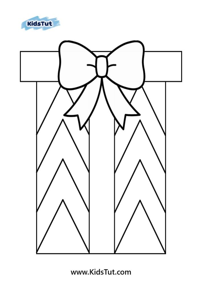 Free and Easy Gift box coloring pages for kids - KidsTut