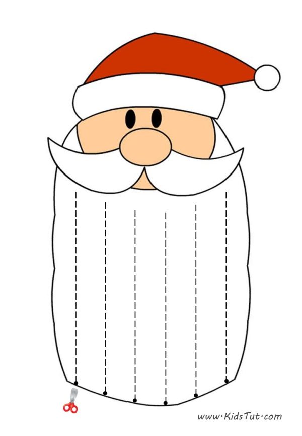Cutting practice with Santa’s beard - KidsTut