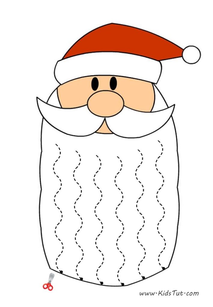 Cutting practice with Santa’s beard - KidsTut