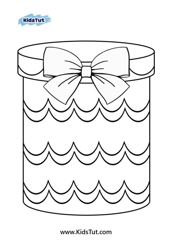 Free and Easy Gift box coloring pages for kids - KidsTut