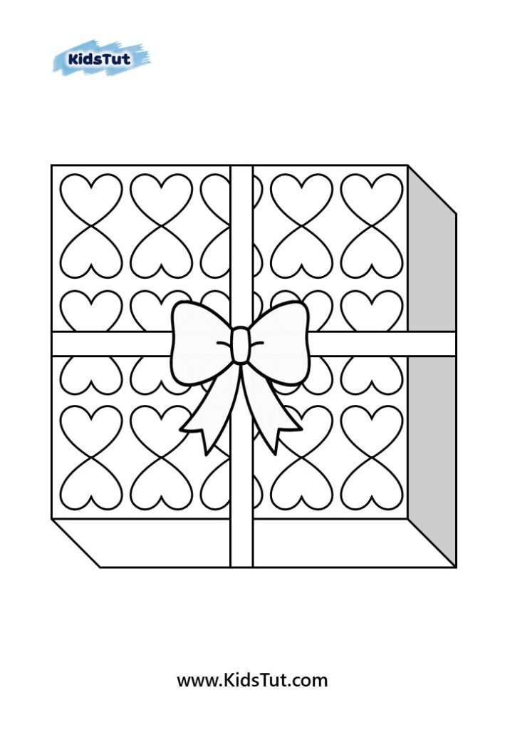 Free and Easy Gift box coloring pages for kids - KidsTut