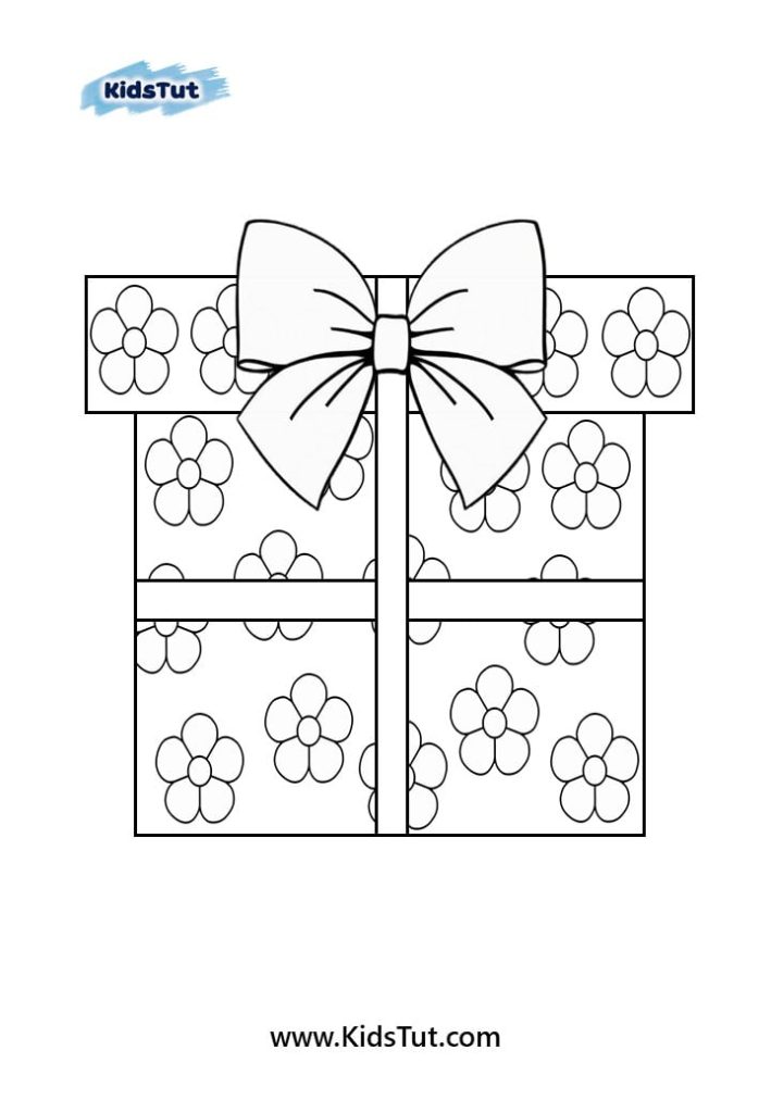 Free and Easy Gift box coloring pages for kids - KidsTut