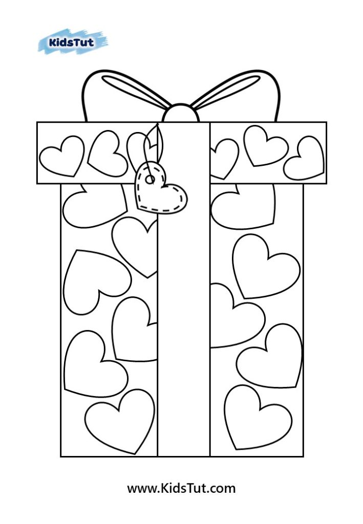 Free and Easy Gift box coloring pages for kids - KidsTut