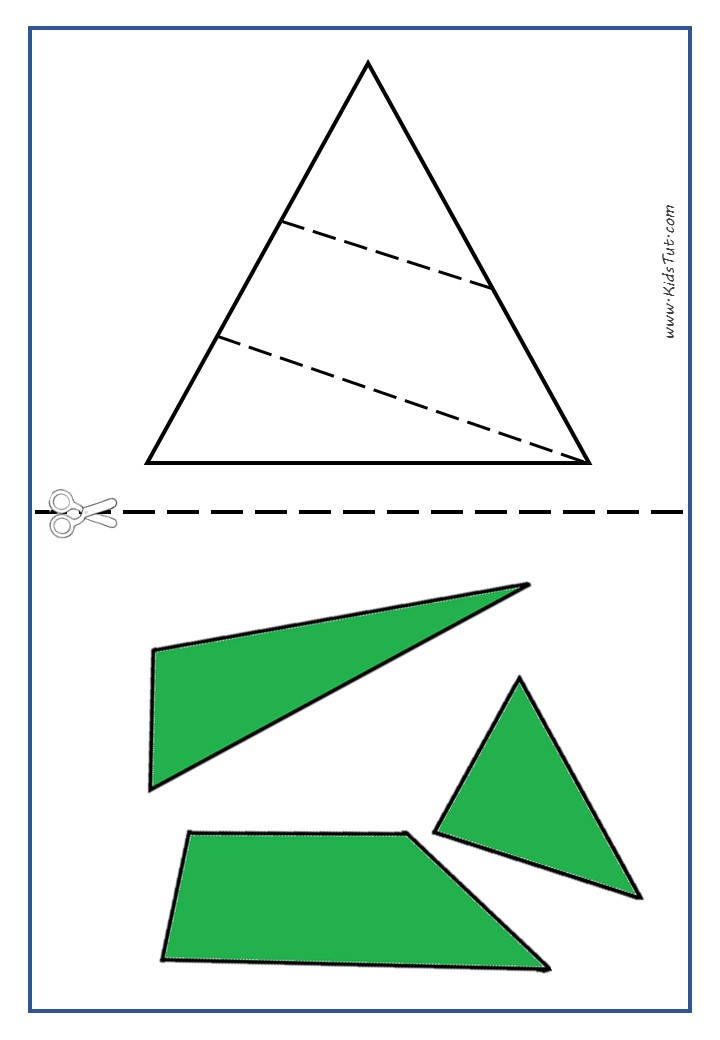 Cut and Paste 2D shapes activity sheets for kids - KidsTut