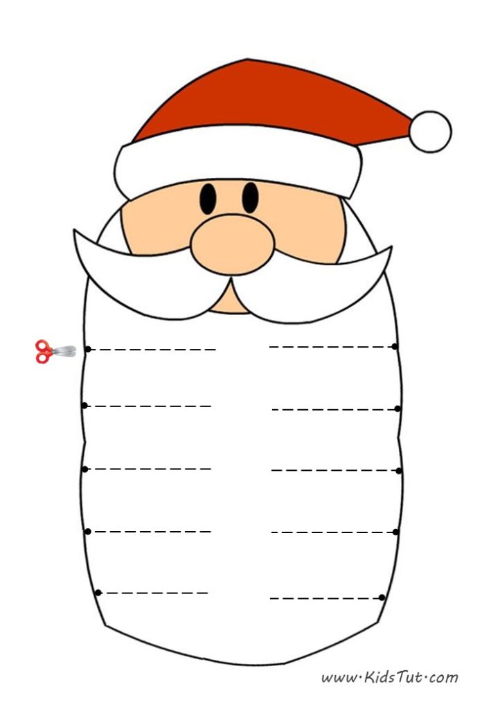 Cutting practice with Santa’s beard - KidsTut