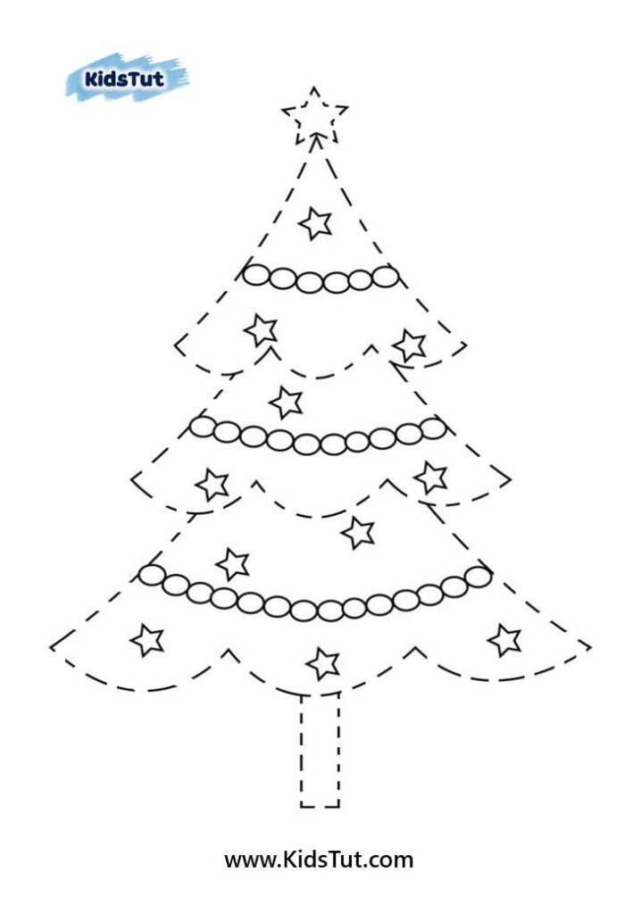 Easy and fun Christmas tracing worksheets for kids - KidsTut