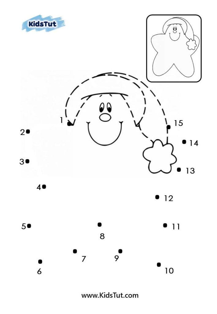 Easy Dot-to-dot Christmas worksheets for kids - KidsTut