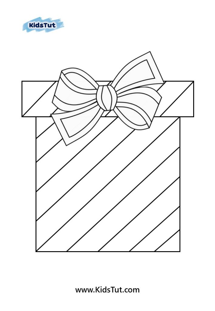 Free and Easy Gift box coloring pages for kids - KidsTut
