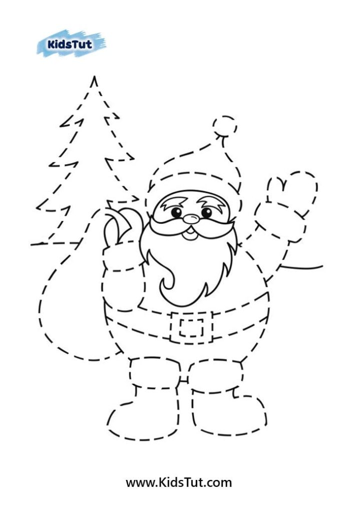 Easy and fun Christmas tracing worksheets for kids - KidsTut
