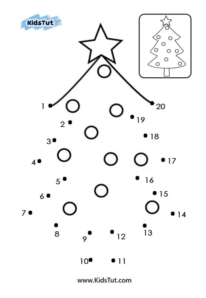Easy Dot-to-dot Christmas worksheets for kids - KidsTut