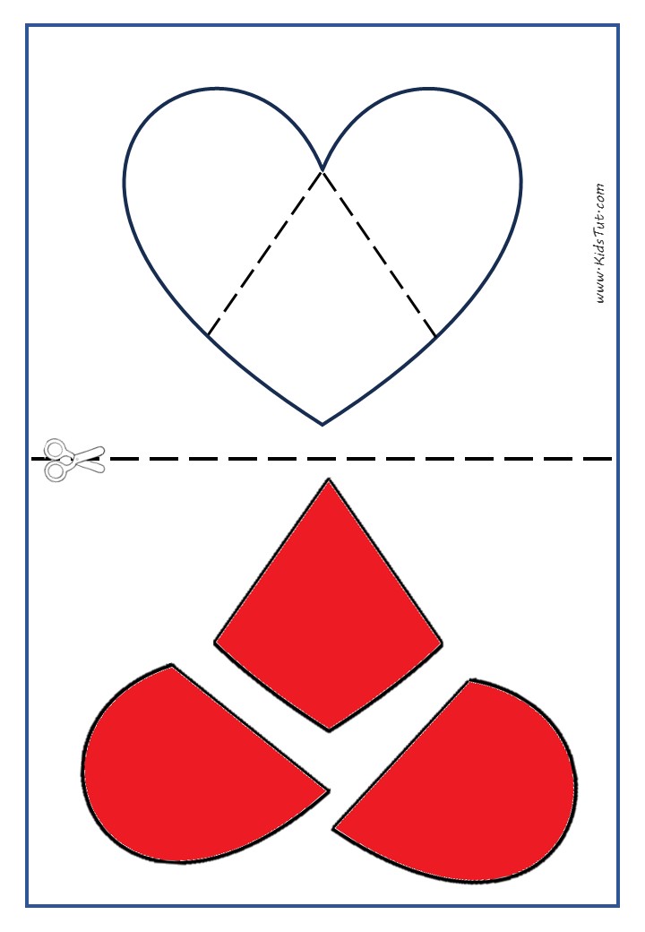 Cut and Paste 2D shapes activity sheets for kids - KidsTut
