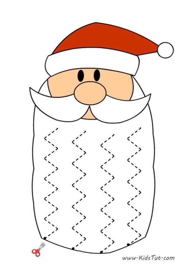 Cutting practice with Santa’s beard - KidsTut