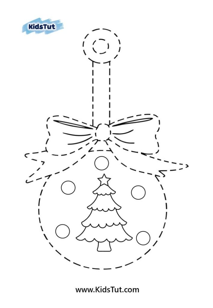 Easy and fun Christmas tracing worksheets for kids - KidsTut