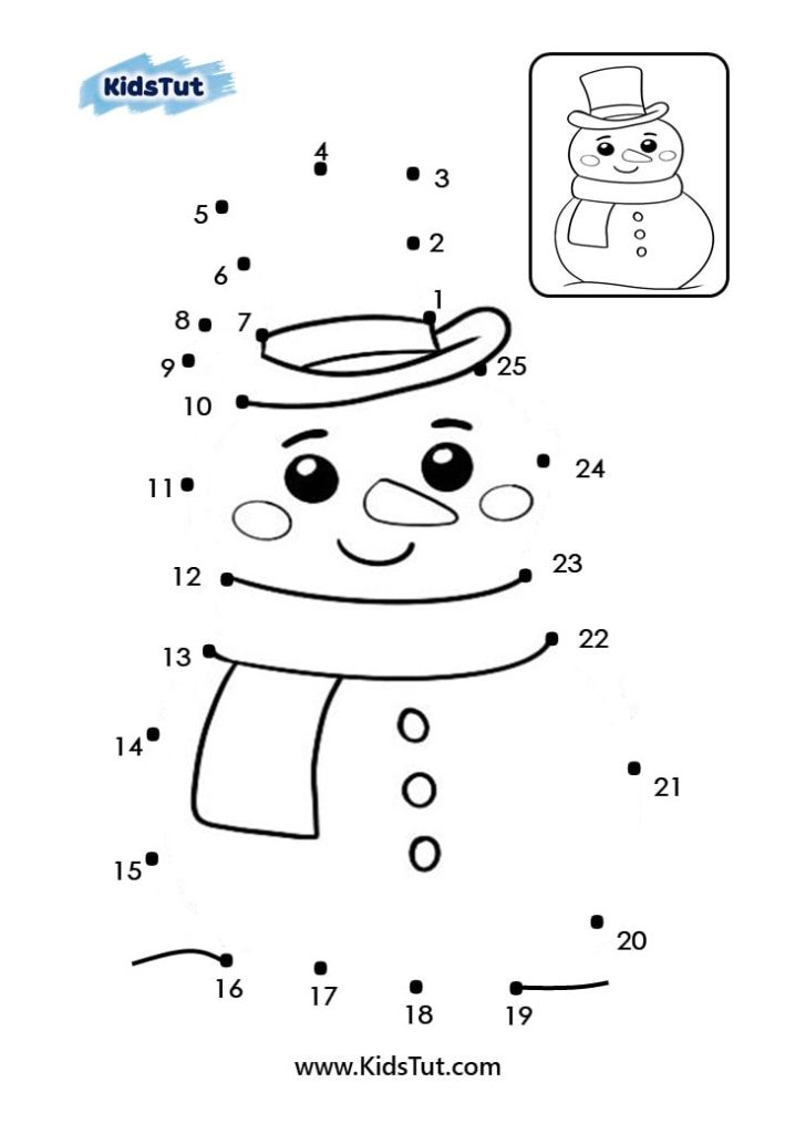 Easy Dot-to-dot Christmas worksheets for kids - KidsTut