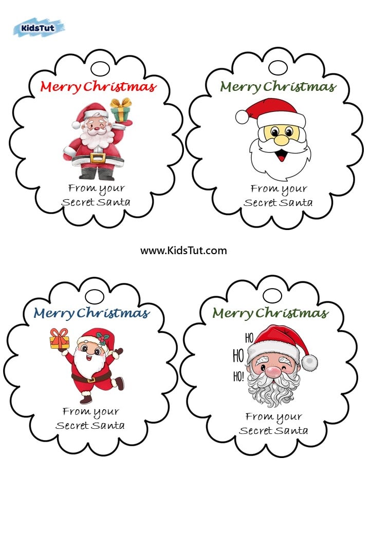 Cute New printable Christmas Gift tags for kids - KidsTut
