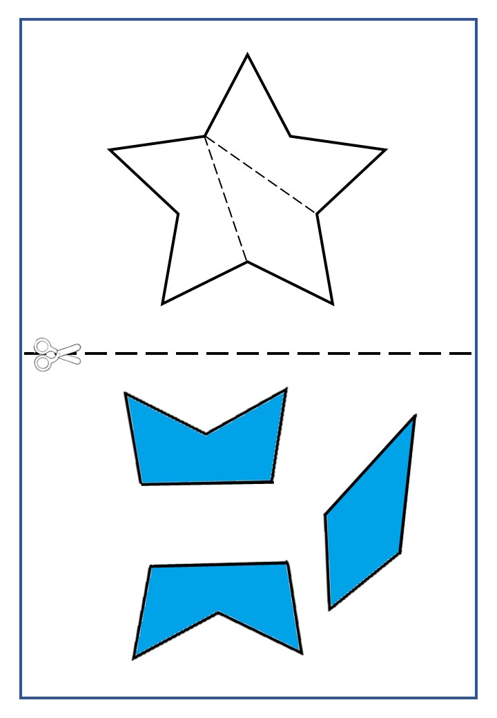 Cut and Paste 2D shapes activity sheets for kids - KidsTut