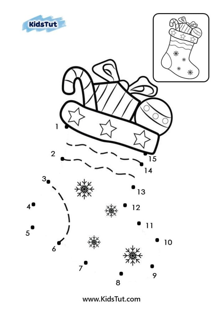 Easy Dot-to-dot Christmas worksheets for kids - KidsTut