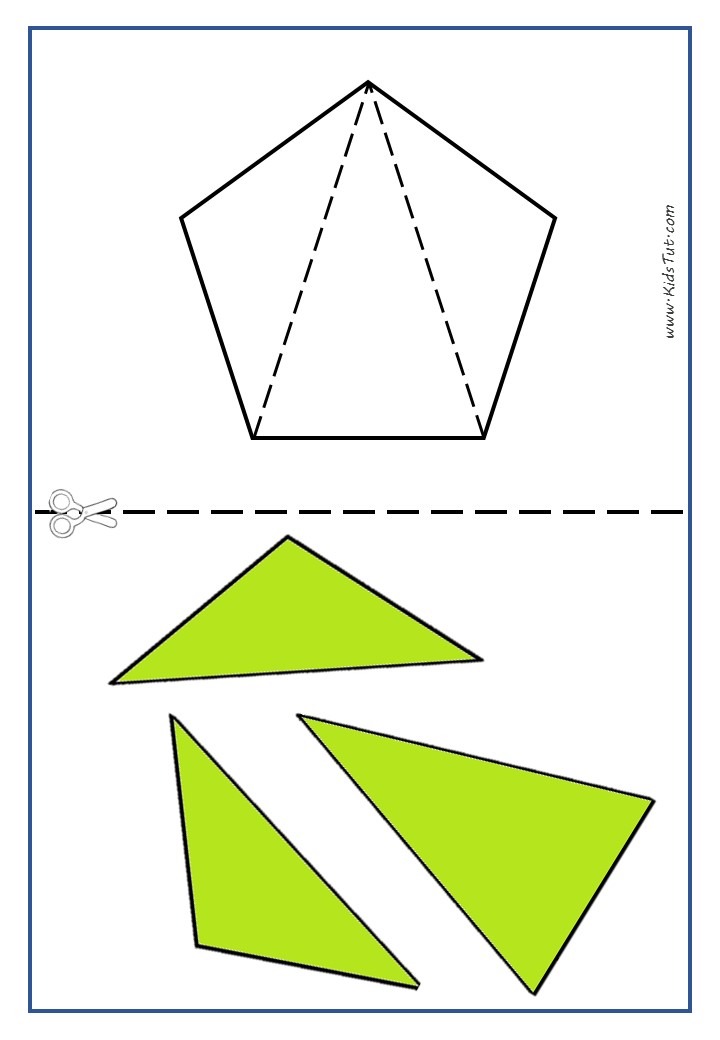 Cut and Paste 2D shapes activity sheets for kids - KidsTut