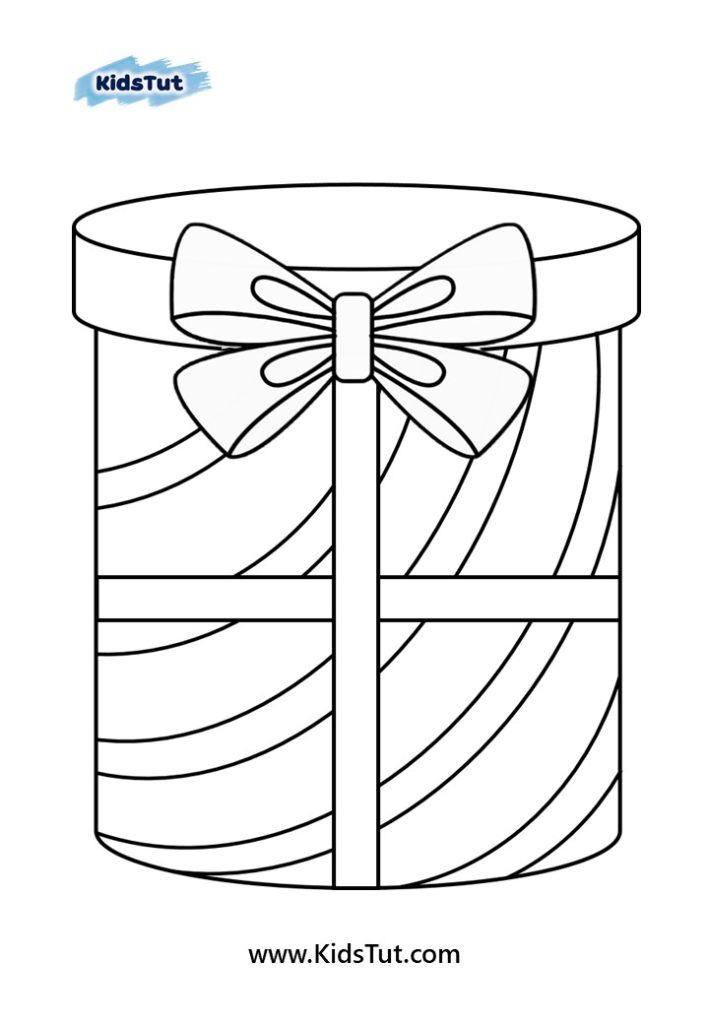 Free and Easy Gift box coloring pages for kids - KidsTut